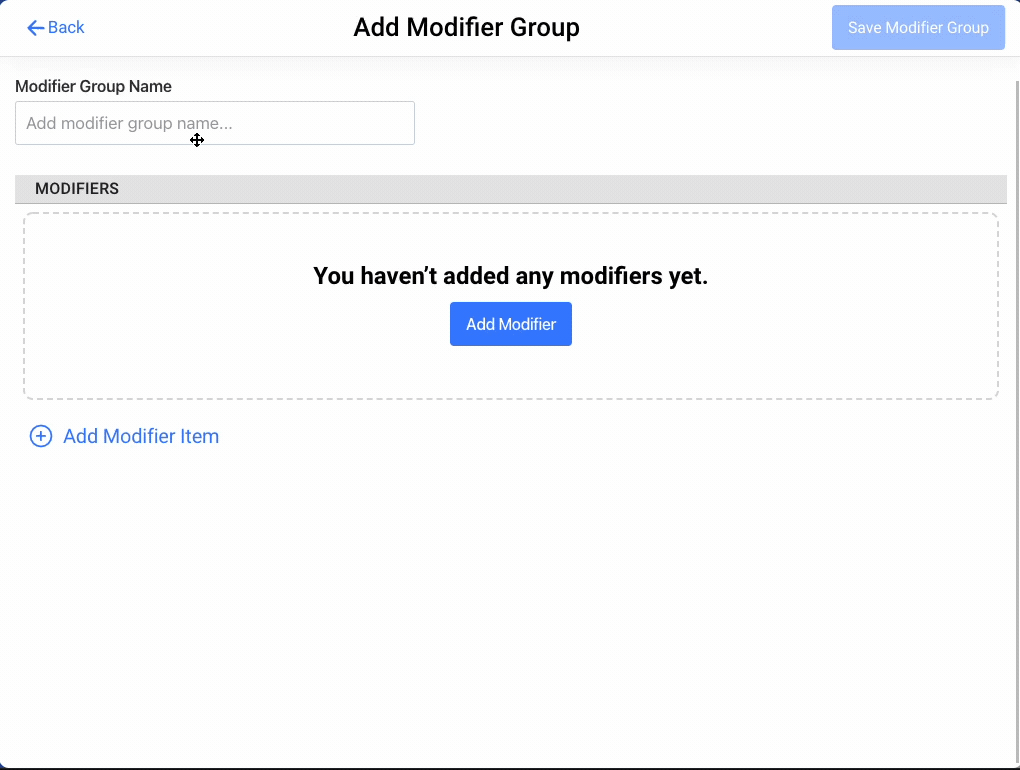 Add a New Modifier Group